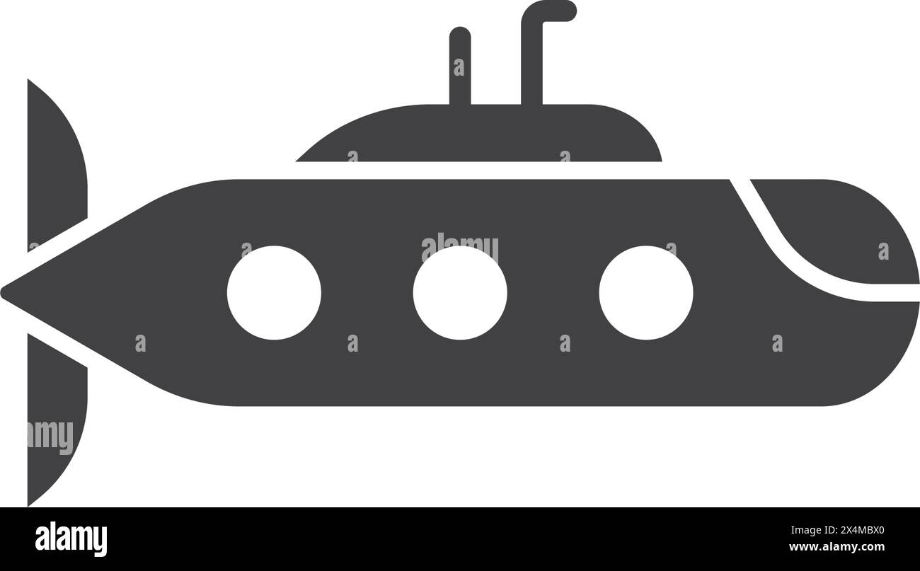 Submarine icon in flat style. Bathyscaphe vector illustration on ...