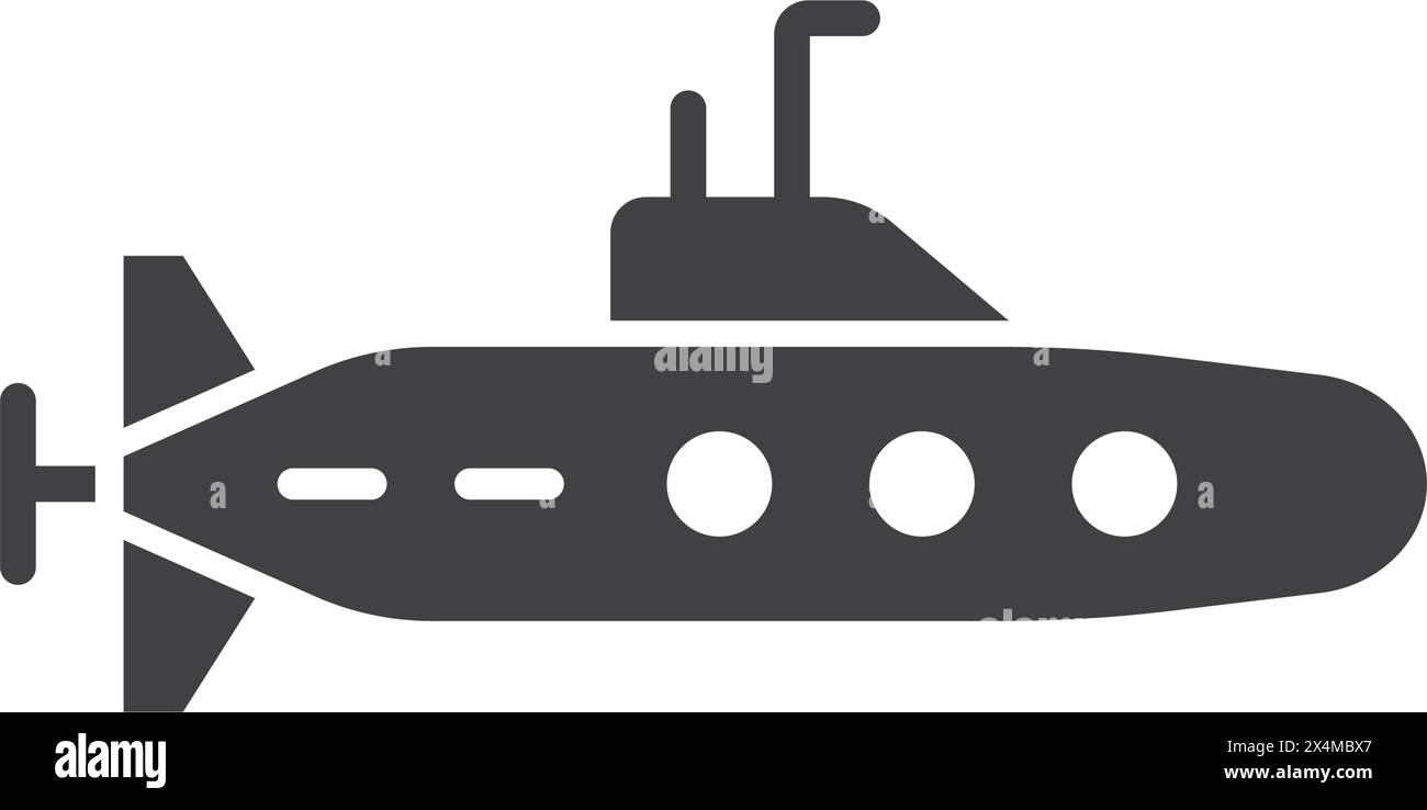 Submarine icon in flat style. Bathyscaphe vector illustration on ...