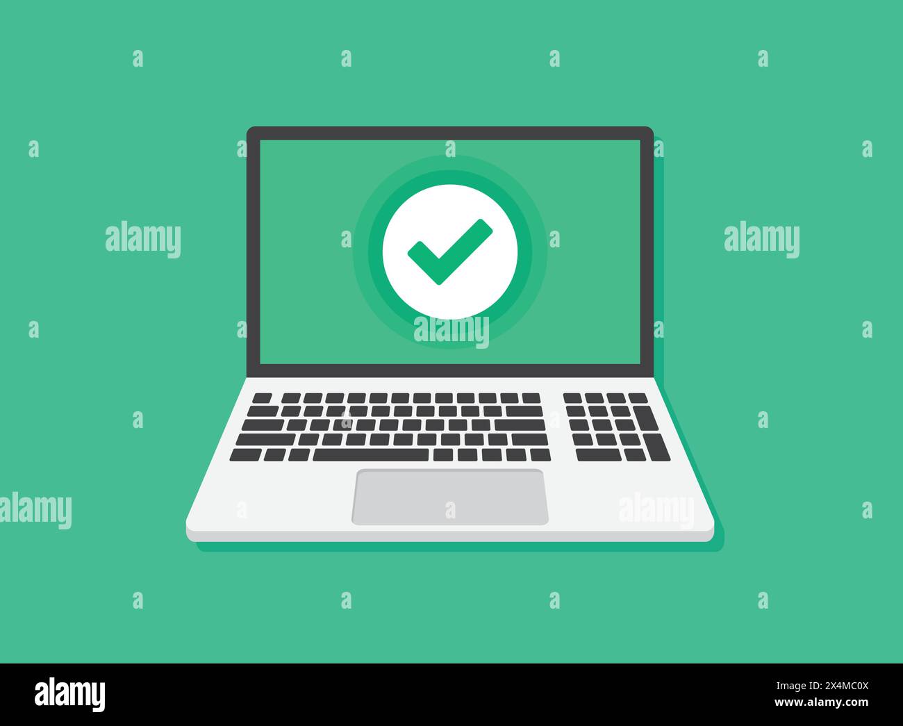 Laptop icon in flat style. Computer vector illustration on isolated ...