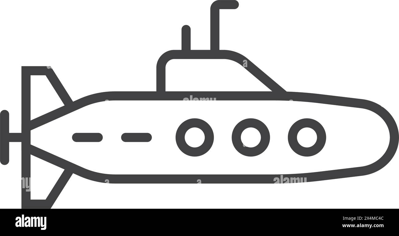 Submarine icon in flat style. Bathyscaphe vector illustration on ...