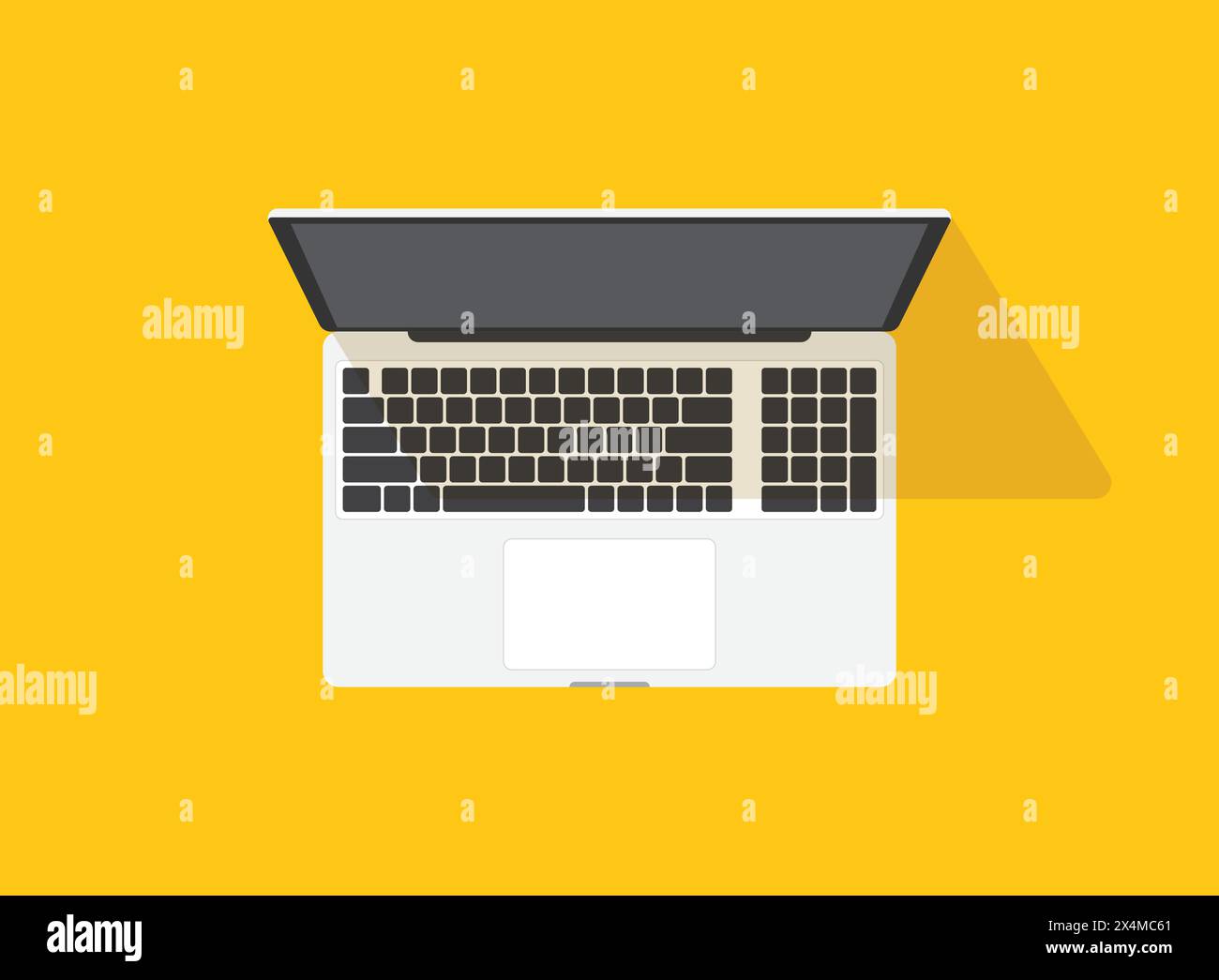 Laptop icon in flat style. Computer vector illustration on isolated background. Workspace sign ...