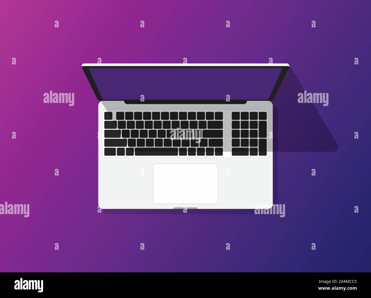 Laptop icon in flat style. Computer vector illustration on isolated ...