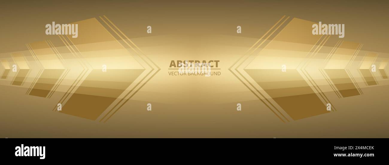 Abstract golden arrows on gold background. Vector illustration wide ...