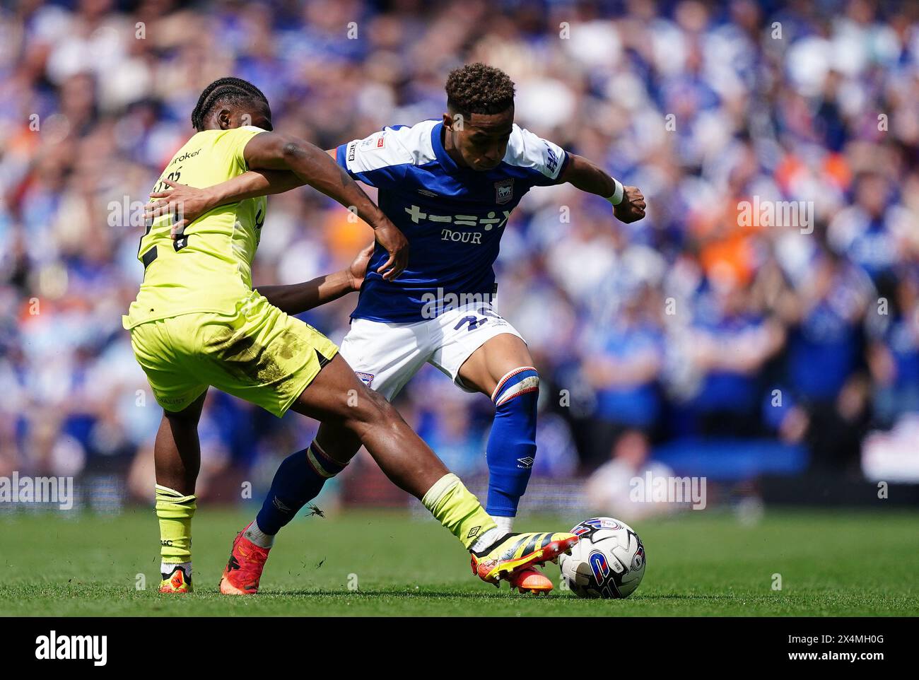 Ipswich Town's Omari Hutchinson in action against Huddersfield Town's ...