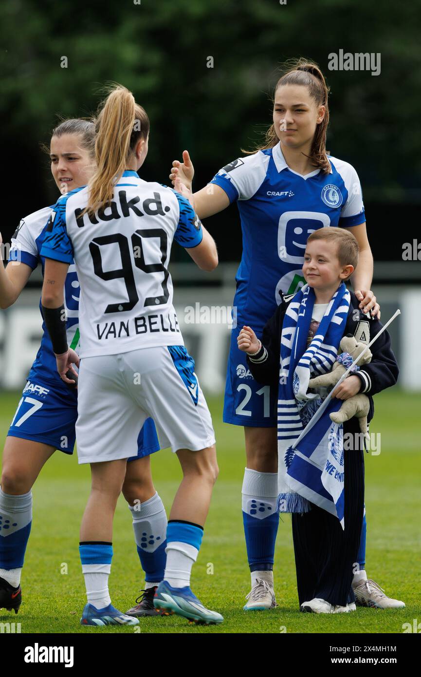 Gent, Belgium. 04th May, 2024. this picture shows a soccer game between ...