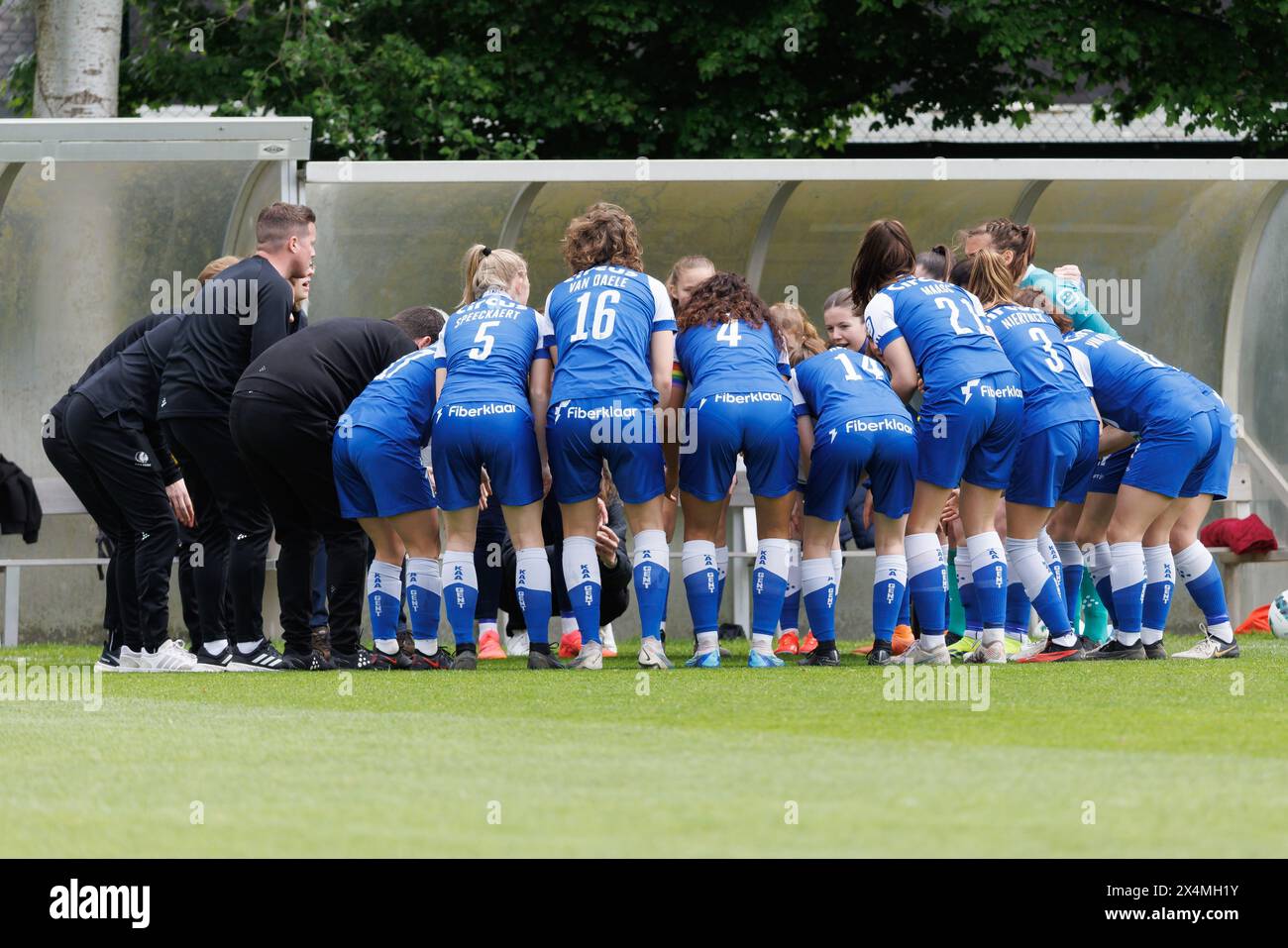 Gent, Belgium. 04th May, 2024. Gent's players pictured ahead of a ...