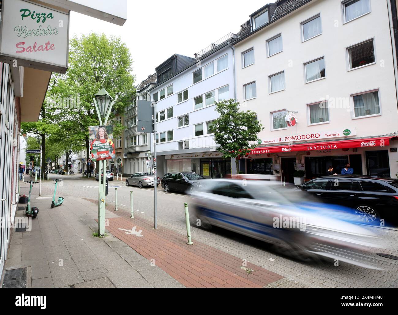 Essen, Germany. 04th May, 2024. View of Rüttenscheider Straße. The ...