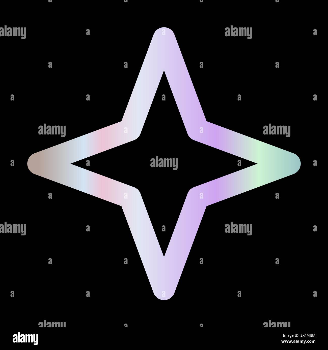 Y2k gradient element, 2000s sticker star with hologram, vector ...