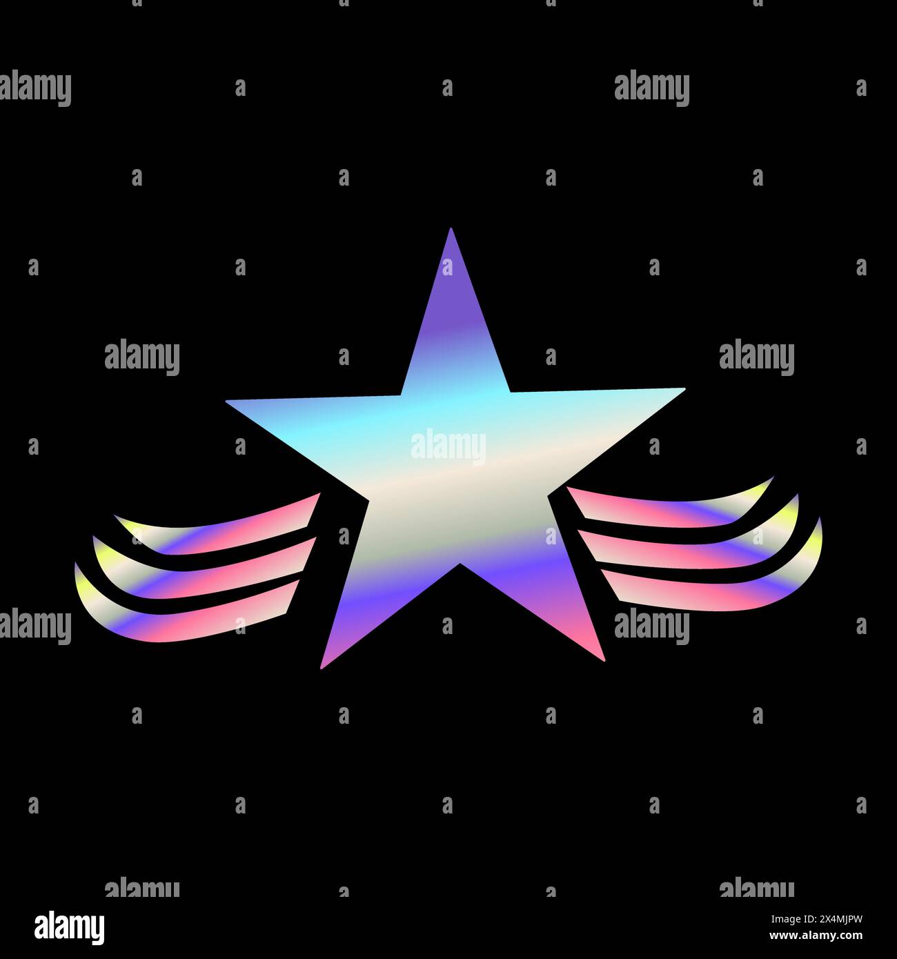 Y2k gradient element, 2000s sticker star with hologram, vector ...