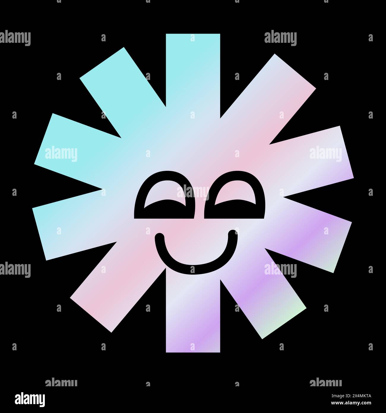 Y2k gradient element, 2000s sticker with hologram, vector futuristic ...