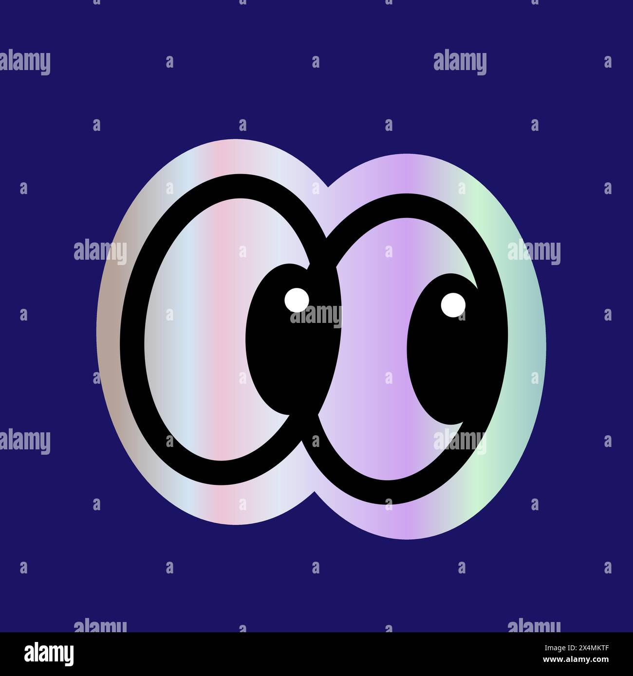 Y2k gradient element, 2000s sticker smile with hologram, vector ...