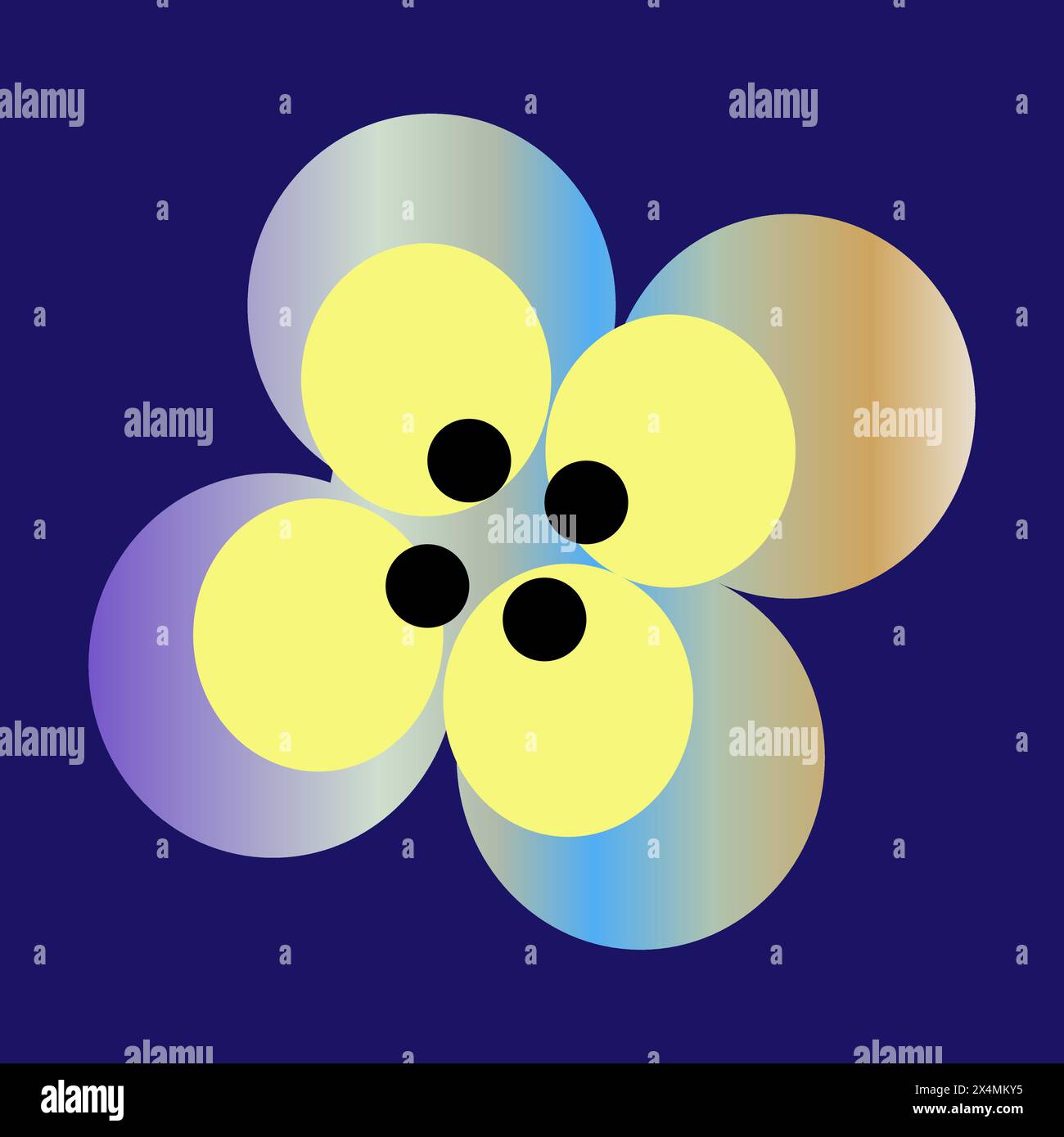 Y2k gradient element, 2000s sticker flower with hologram, vector ...