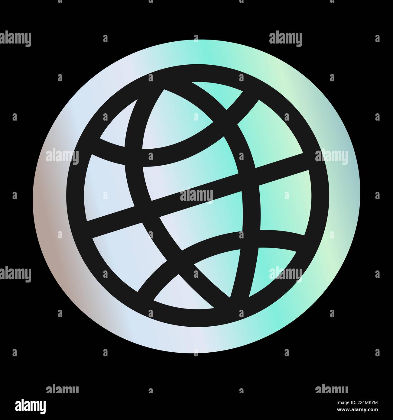Y2k gradient element, 2000s sticker globe with hologram, vector ...