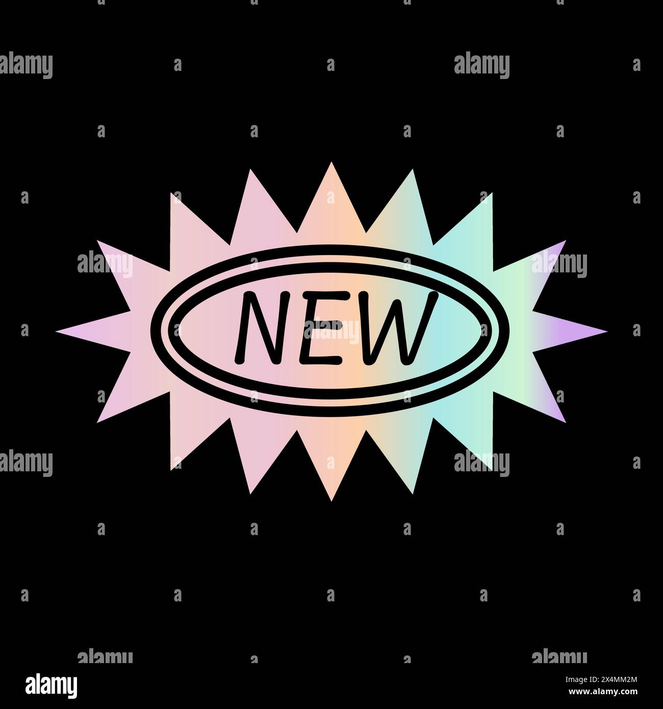 Y2k gradient element, 2000s sticker new with hologram, vector ...