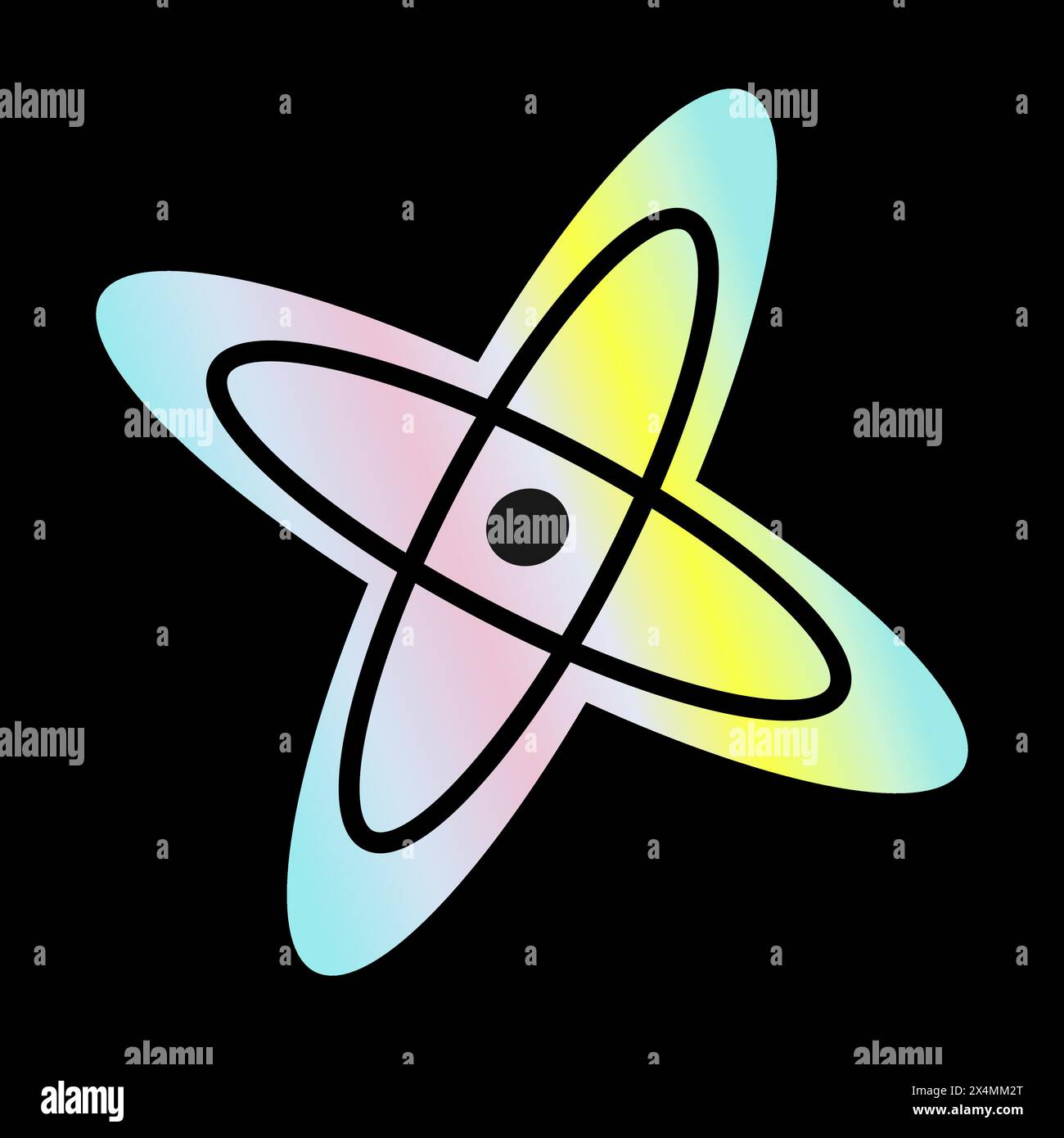 Y2k gradient element, 2000s sticker smile with hologram, vector ...