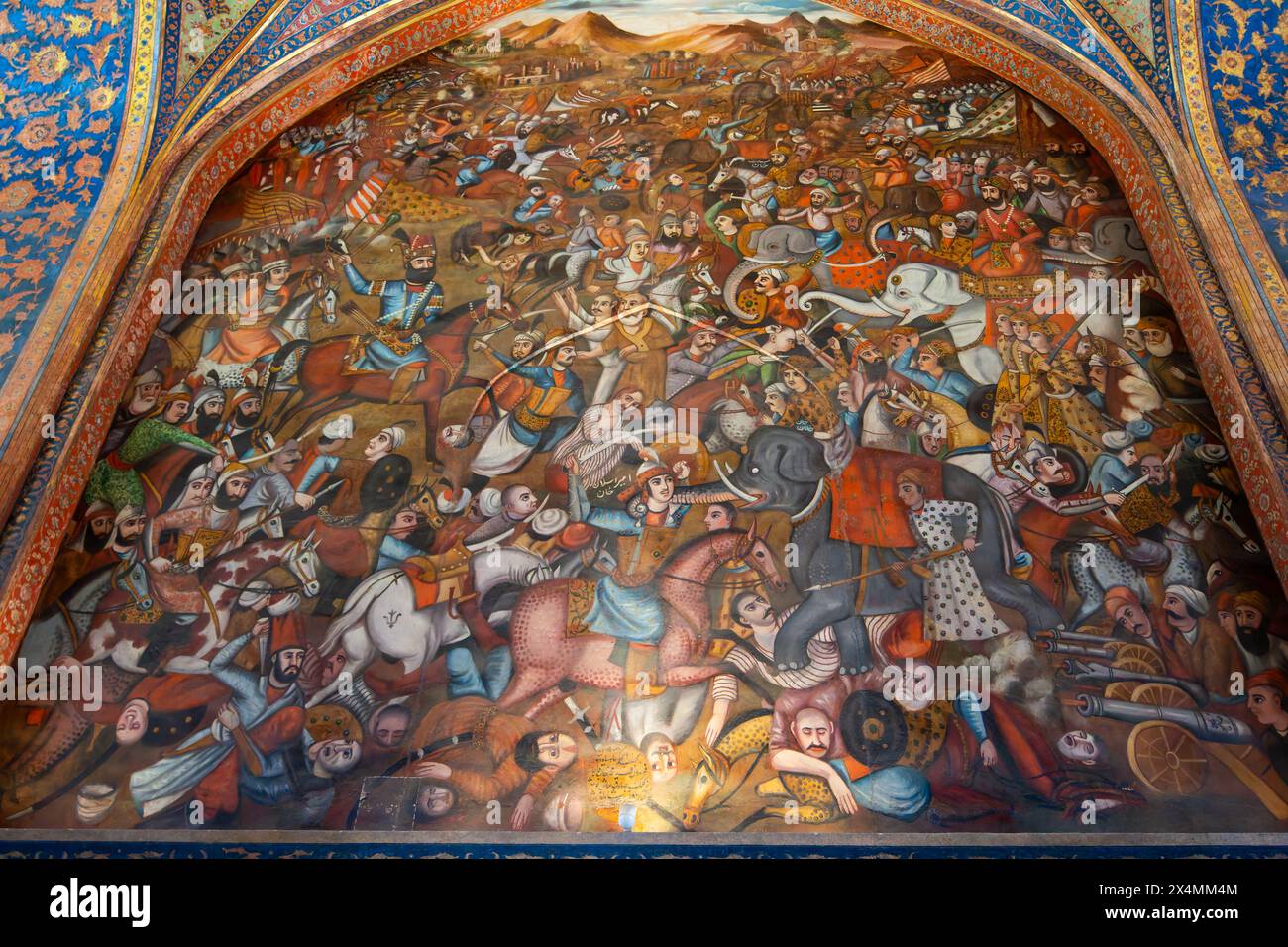 Chehel Sotoun Palace, Iran - March 5, 2024: Detailed mural depicting ...