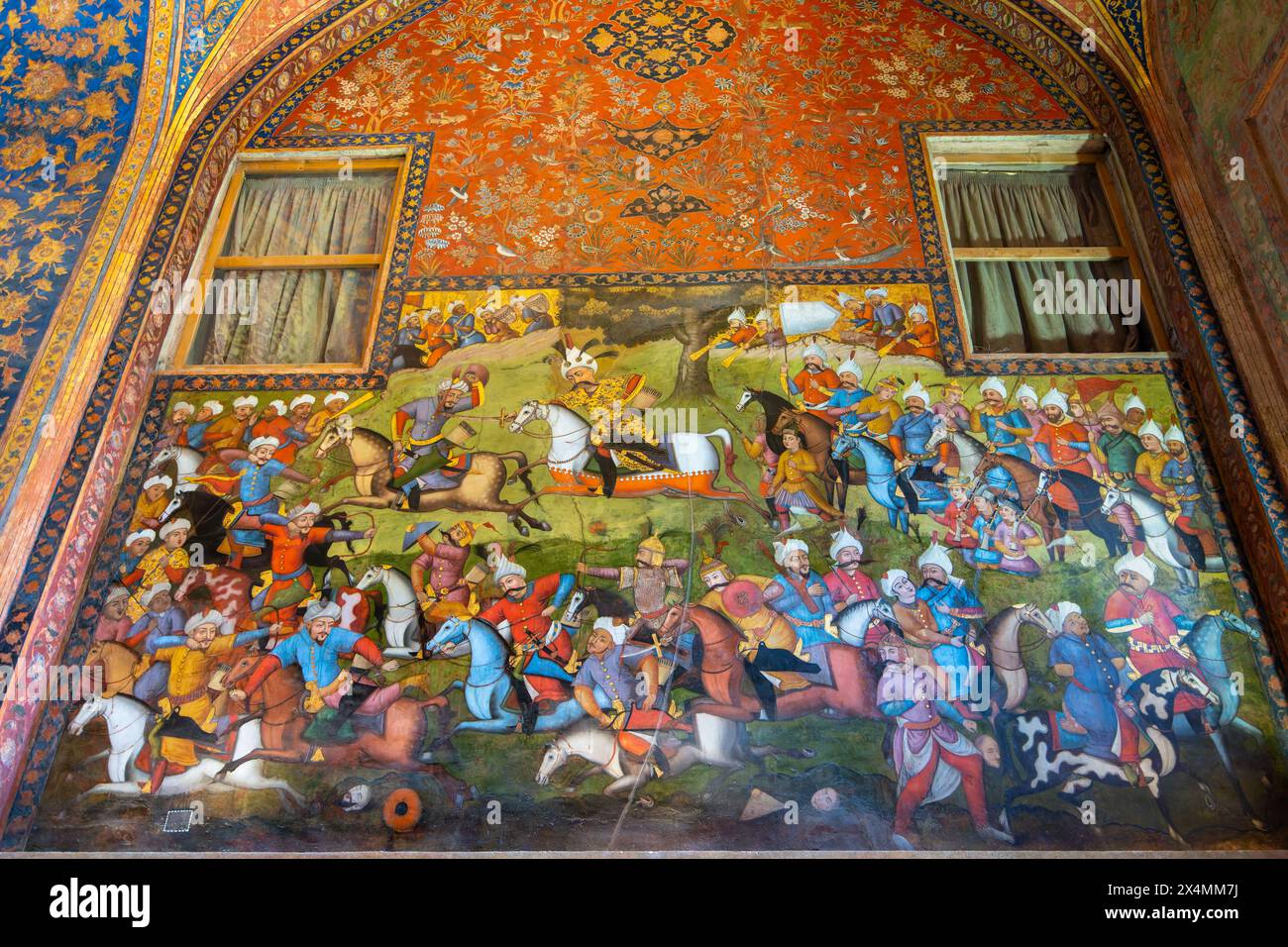Chehel Sotoun Palace, Iran - March 5, 2024: Detailed mural depicting ...