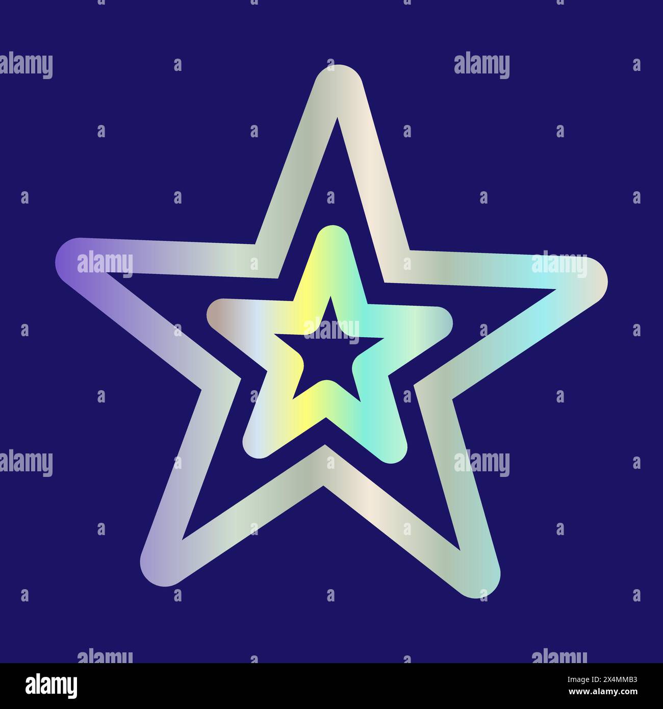Y2k gradient element, 2000s sticker star with hologram, vector ...