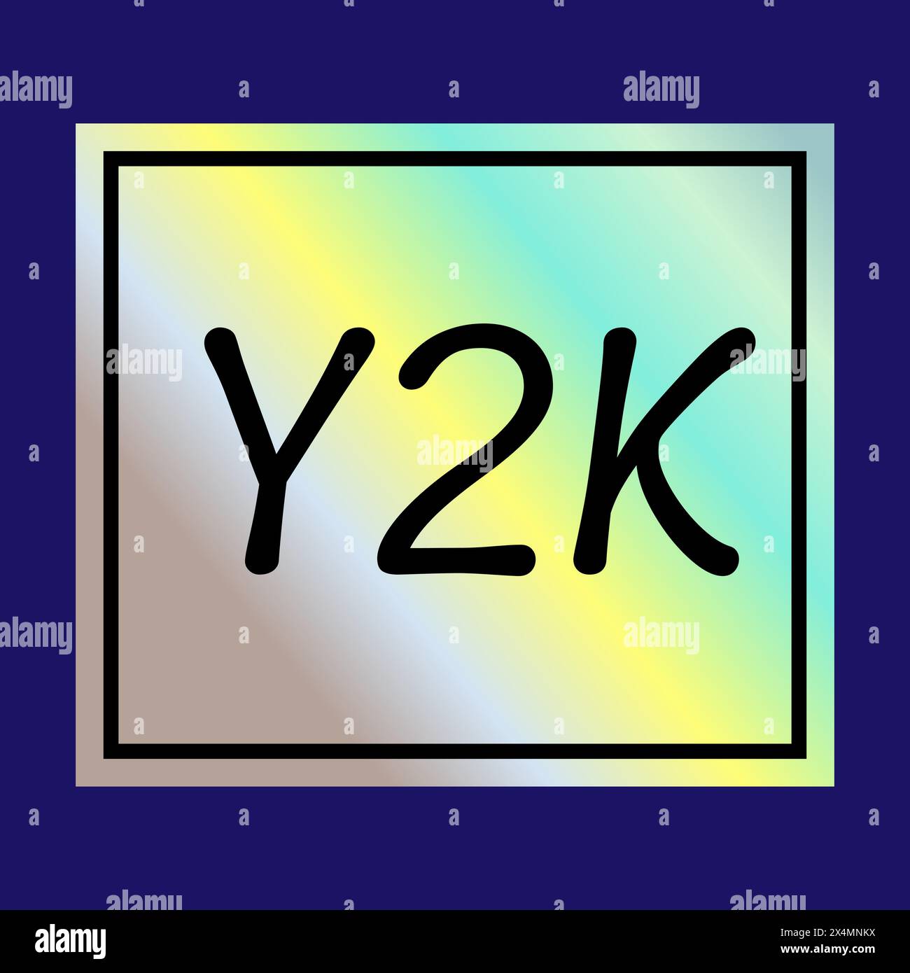 Y2k gradient element, 2000s sticker with hologram, vector futuristic ...