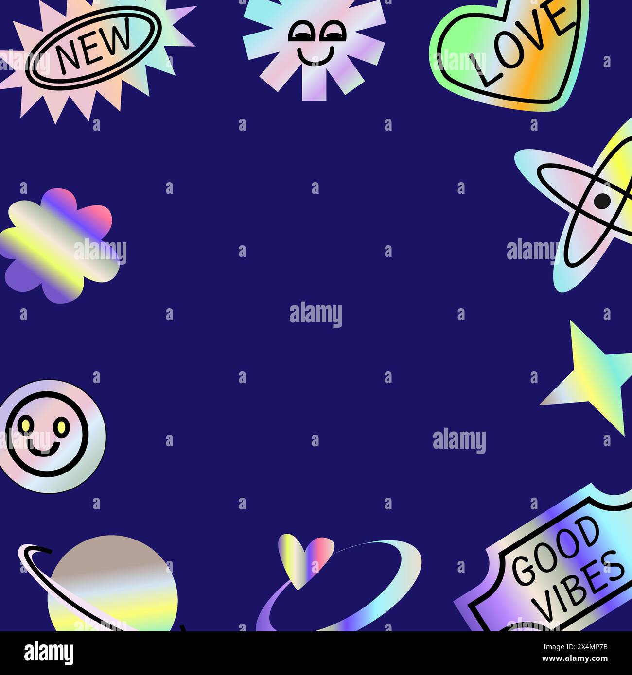 Y2k blur gradient, 2000s background with hologram, vector futuristic ...