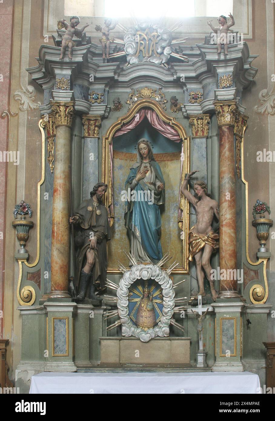 Immaculate Heart of Mary, altar in church of Assumption in Sveta Marija ...
