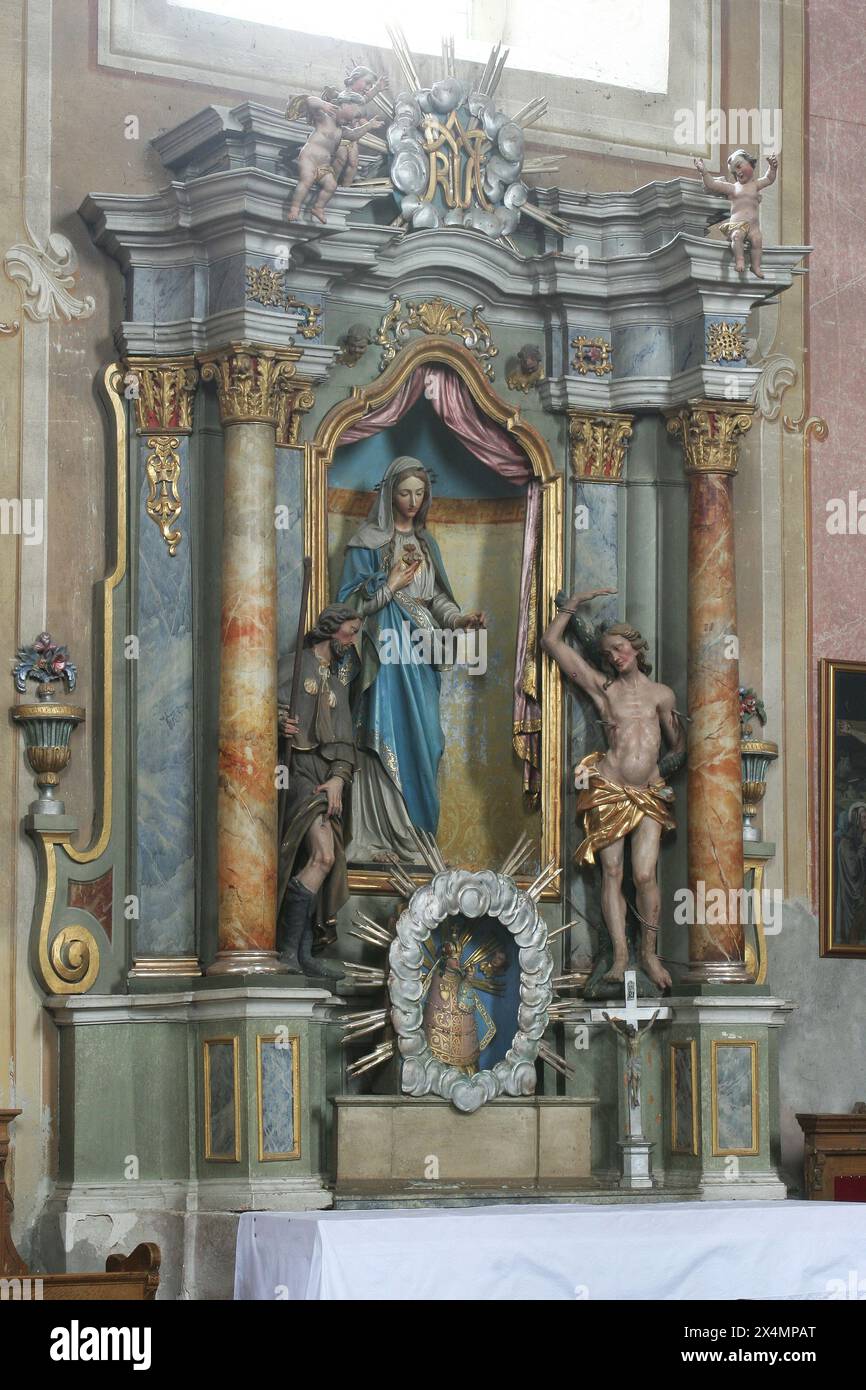 Immaculate Heart of Mary, altar in church of Assumption in Sveta Marija ...