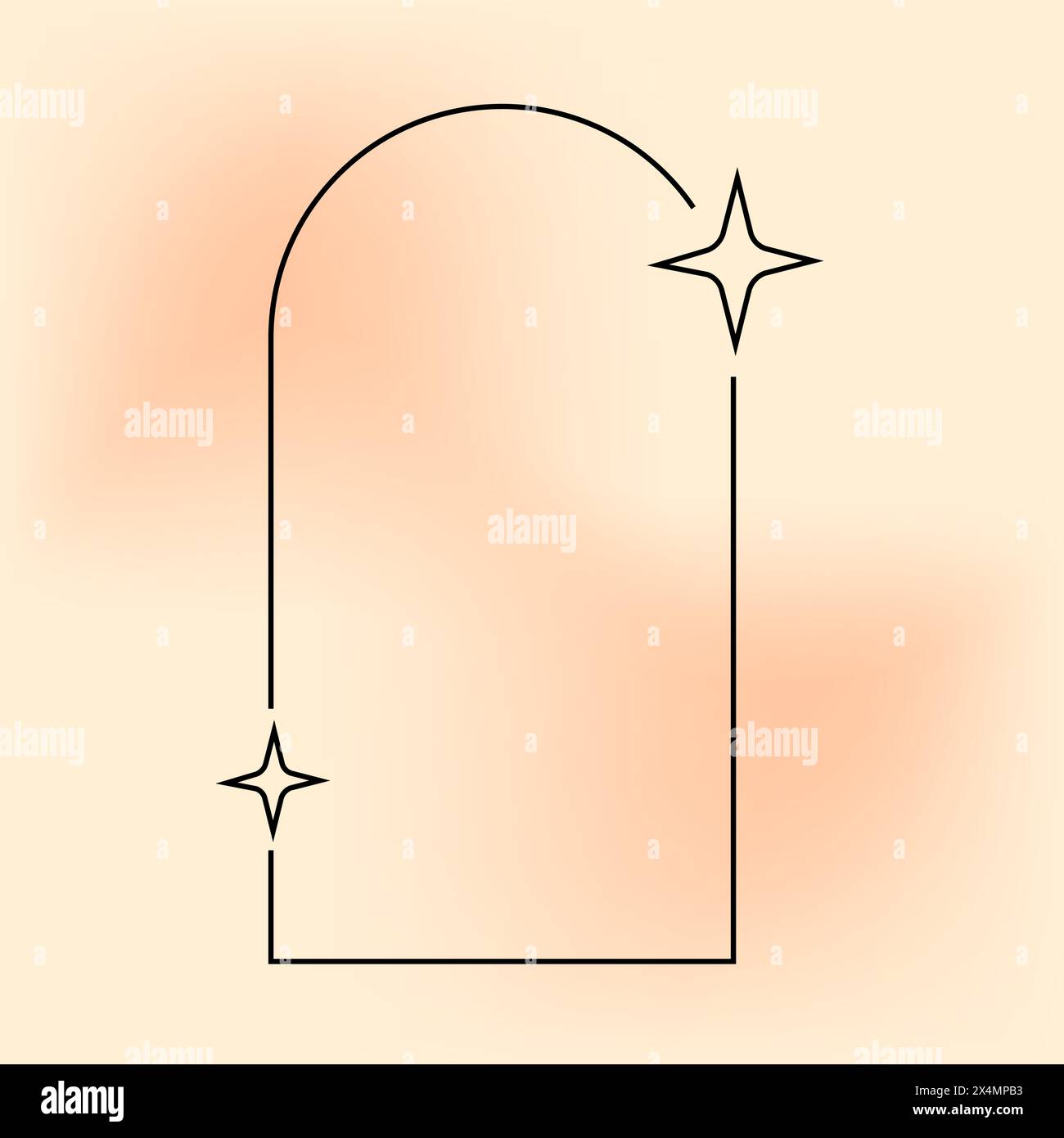 y2k retro element, 2000s element of arch and stars, shape in ...