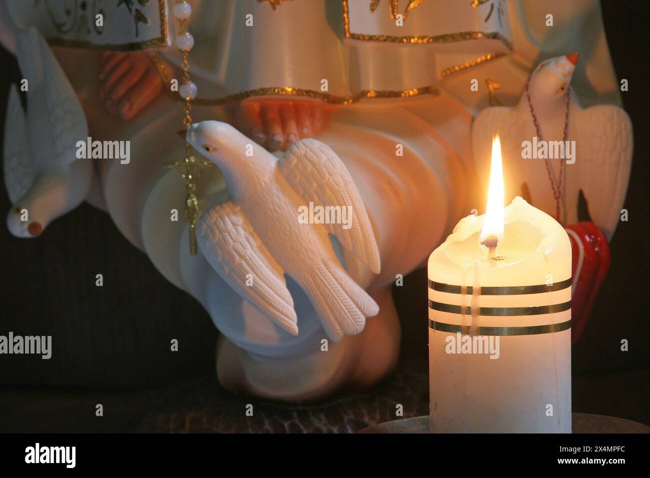 Holy Spirit Bird, statue on the altar of Saint Joseph in the Church of ...