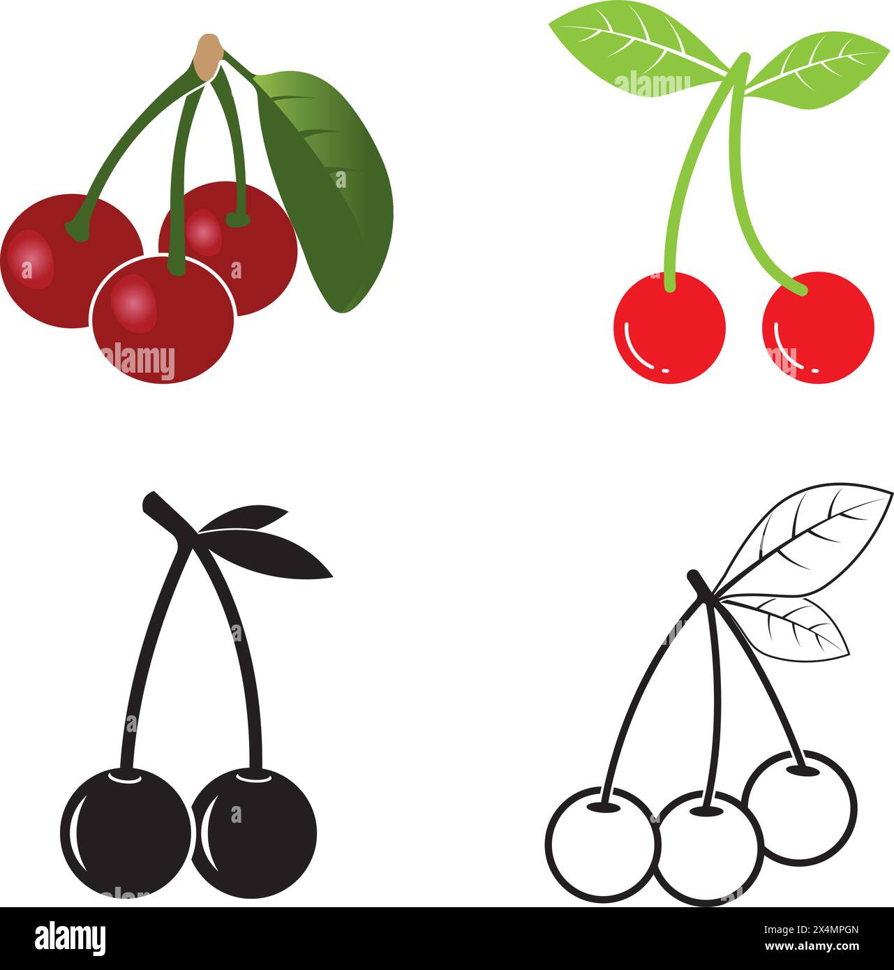 fresh cherry fruit icon vector illustration symbol design Stock Vector ...