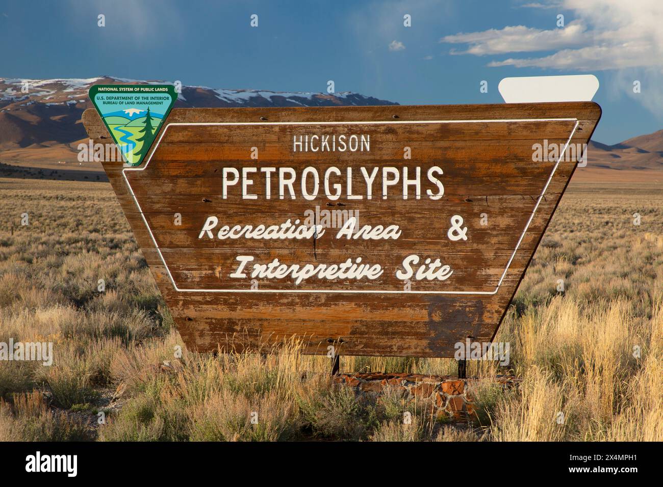 Entrance sign, Hickison Petroglyphs Recreation Area, Mount Lewis ...