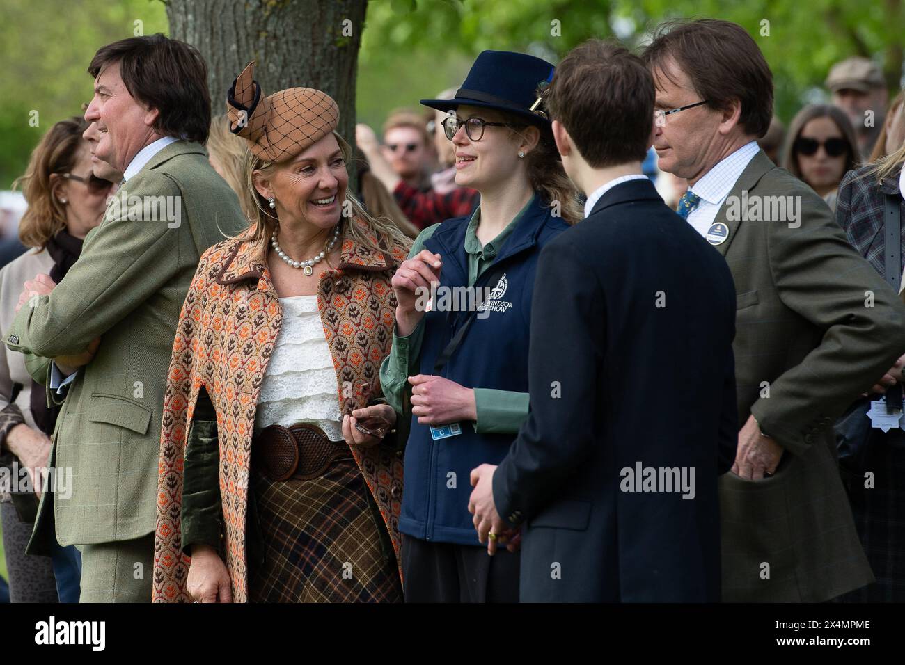 Windsor, Berkshire, UK. 4th May, 2024. Lady Louise Mountbatten-Windsor (Blue Hat), who is an ...