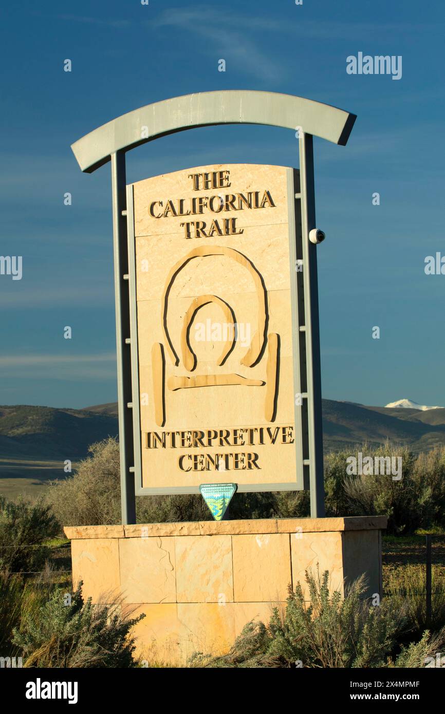 Visitor Center entrance sign, California Trail Interpretive Center ...