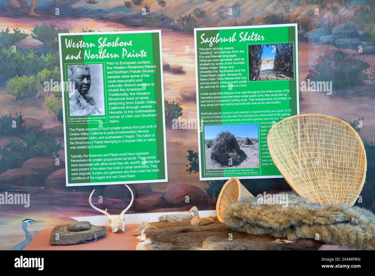 Center trail display, California Trail Interpretive Center, California ...