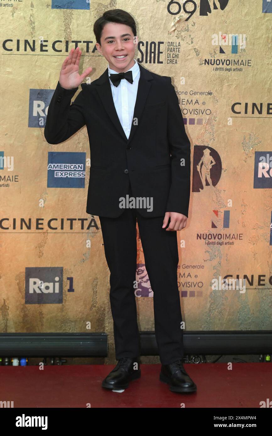 Federico Ielapi attends the photocall of the 69th italian film awards ...