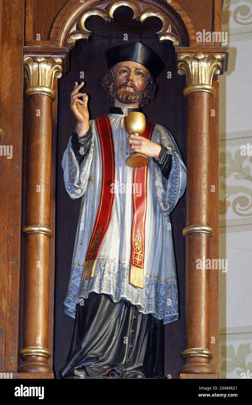 Saint Valentine, statue on the altar of the Holy Three Kings in the ...