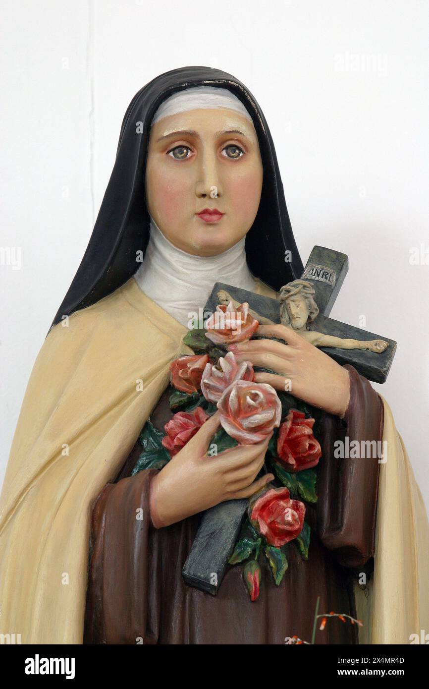 Saint Therese of Lisieux, statue in the parish Church of Saint Teresa ...