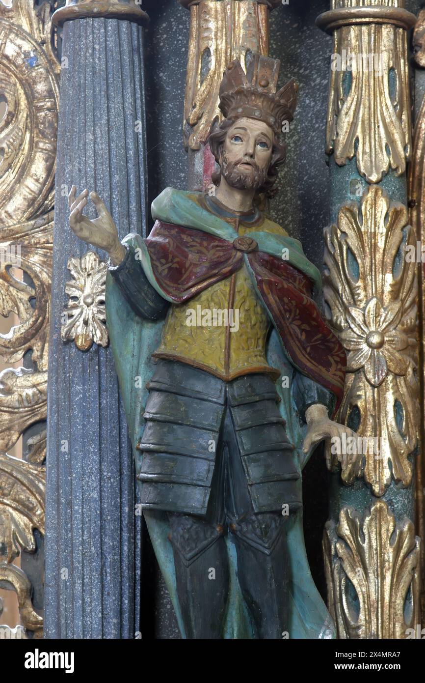 Statue of Saint, altar of Saint Anthony of Padua in the Parish Church ...