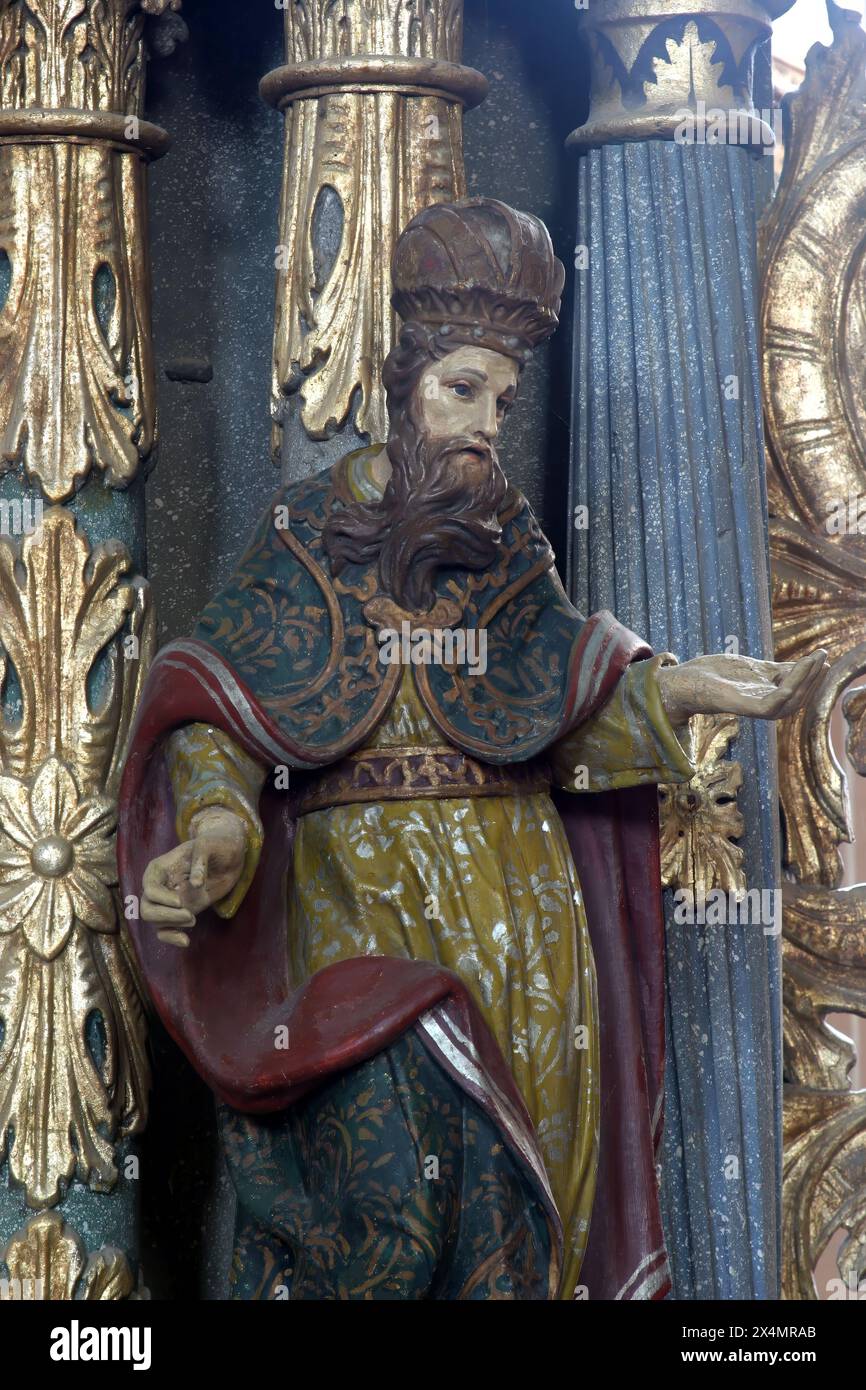 Statue of Saint, altar of Saint Anthony of Padua in the Parish Church ...