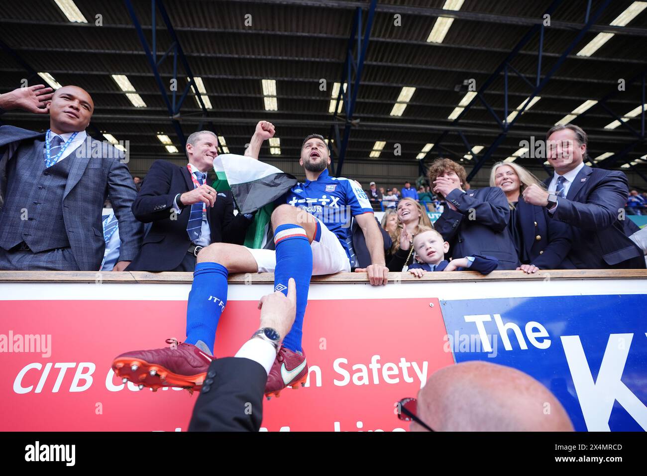 Ipswich Town's Sam Morsy celebrates their side’s promotion to the ...