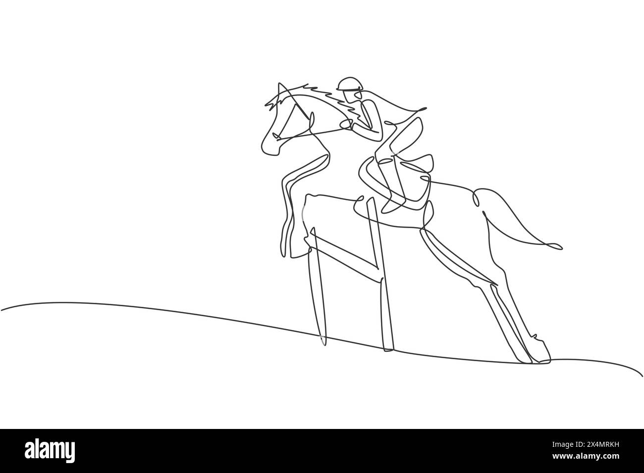 Horse jumping drawing hi-res stock photography and images - Alamy