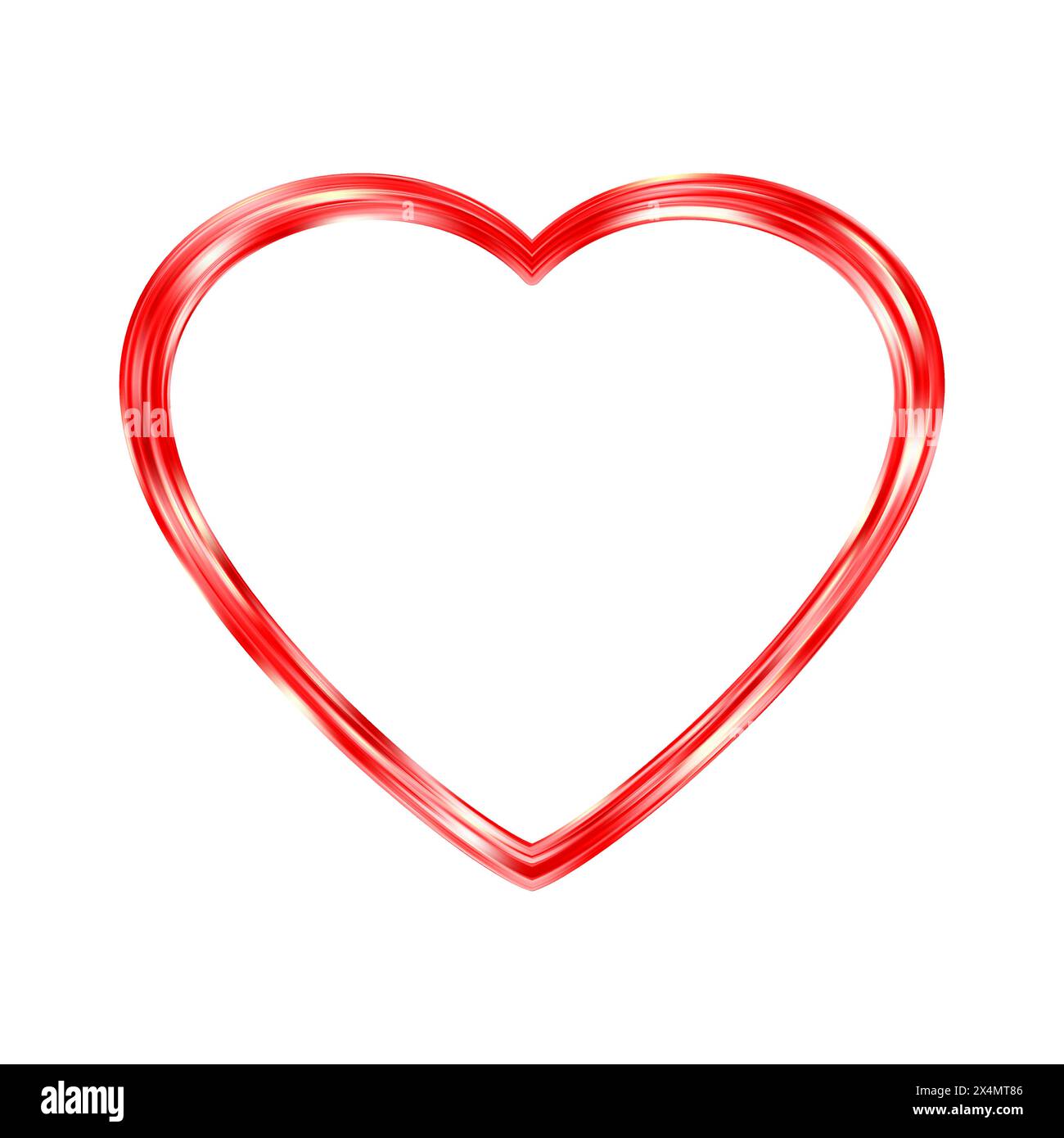 Thin gold heart frame. Golden realistic heart border. Luxury symbol of ...