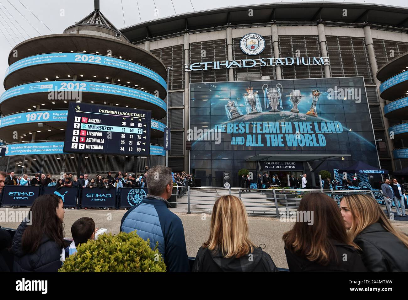 Manchester City Premier League statistics are displayed on the large ...