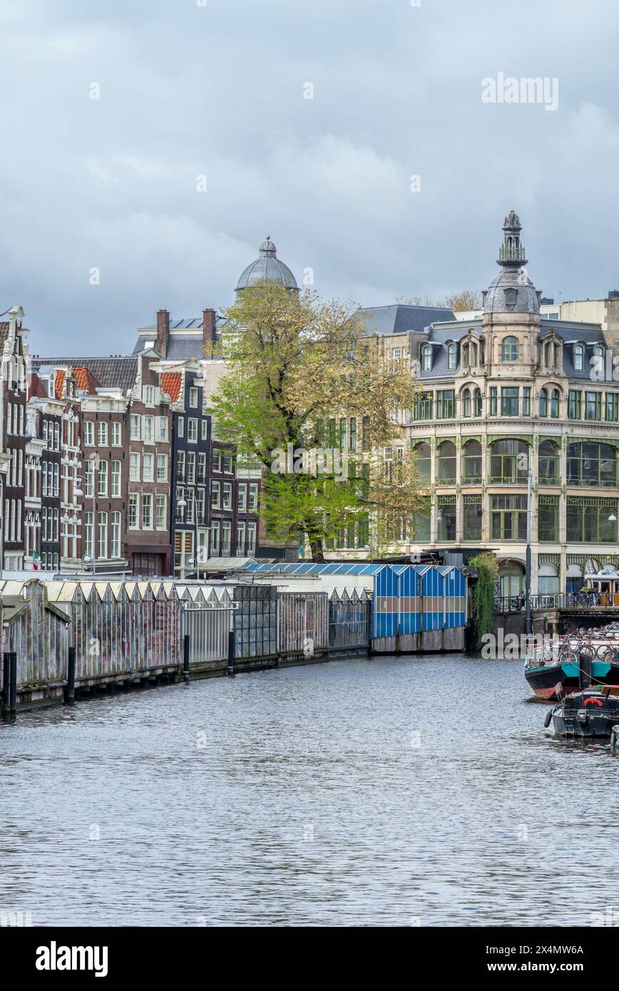 The floating Amsterdam Flower Market ("Bloemenmarkt") in spring Stock ...