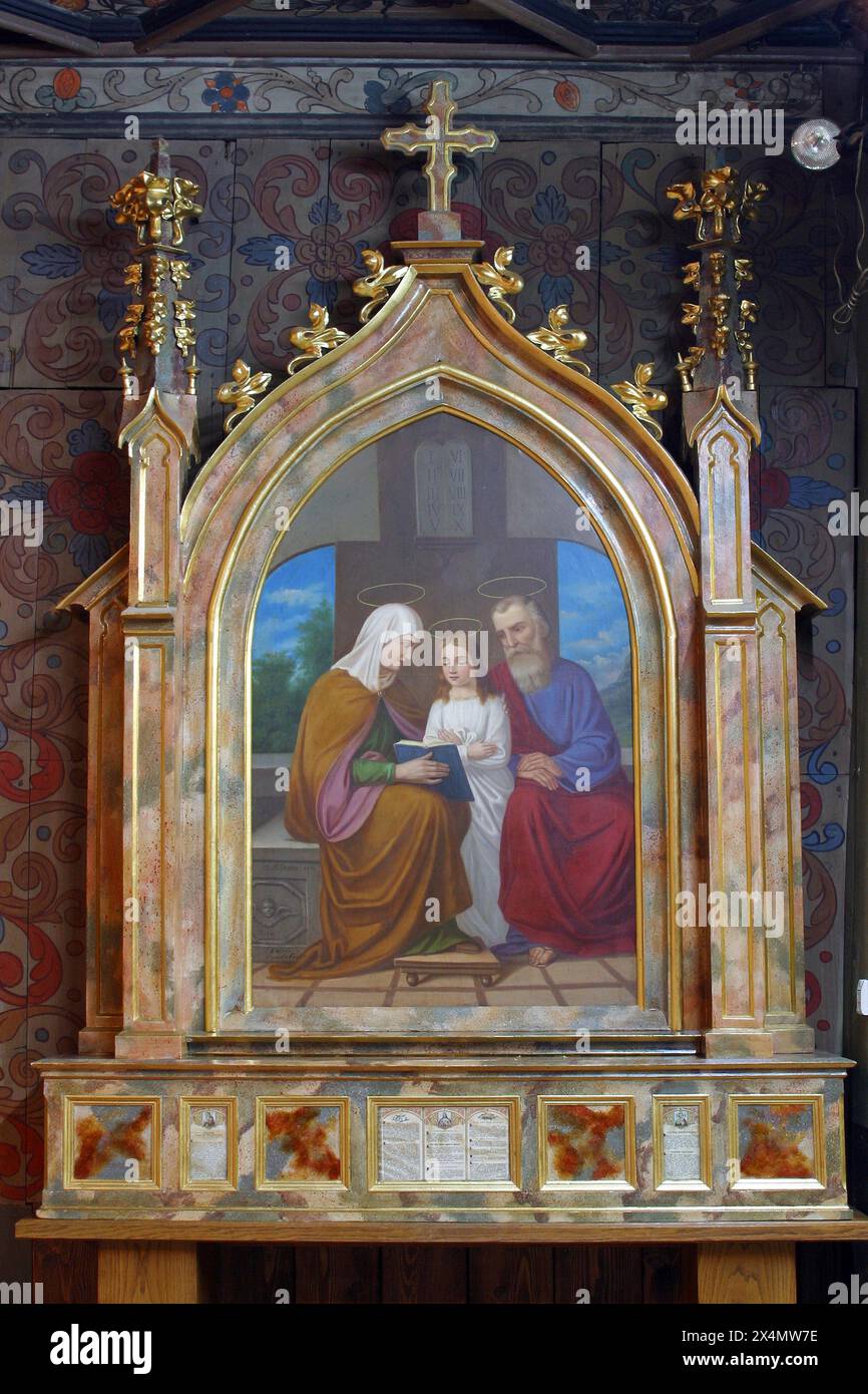 Education of the Virgin Mary, the altar of St. Anne in the church of St ...