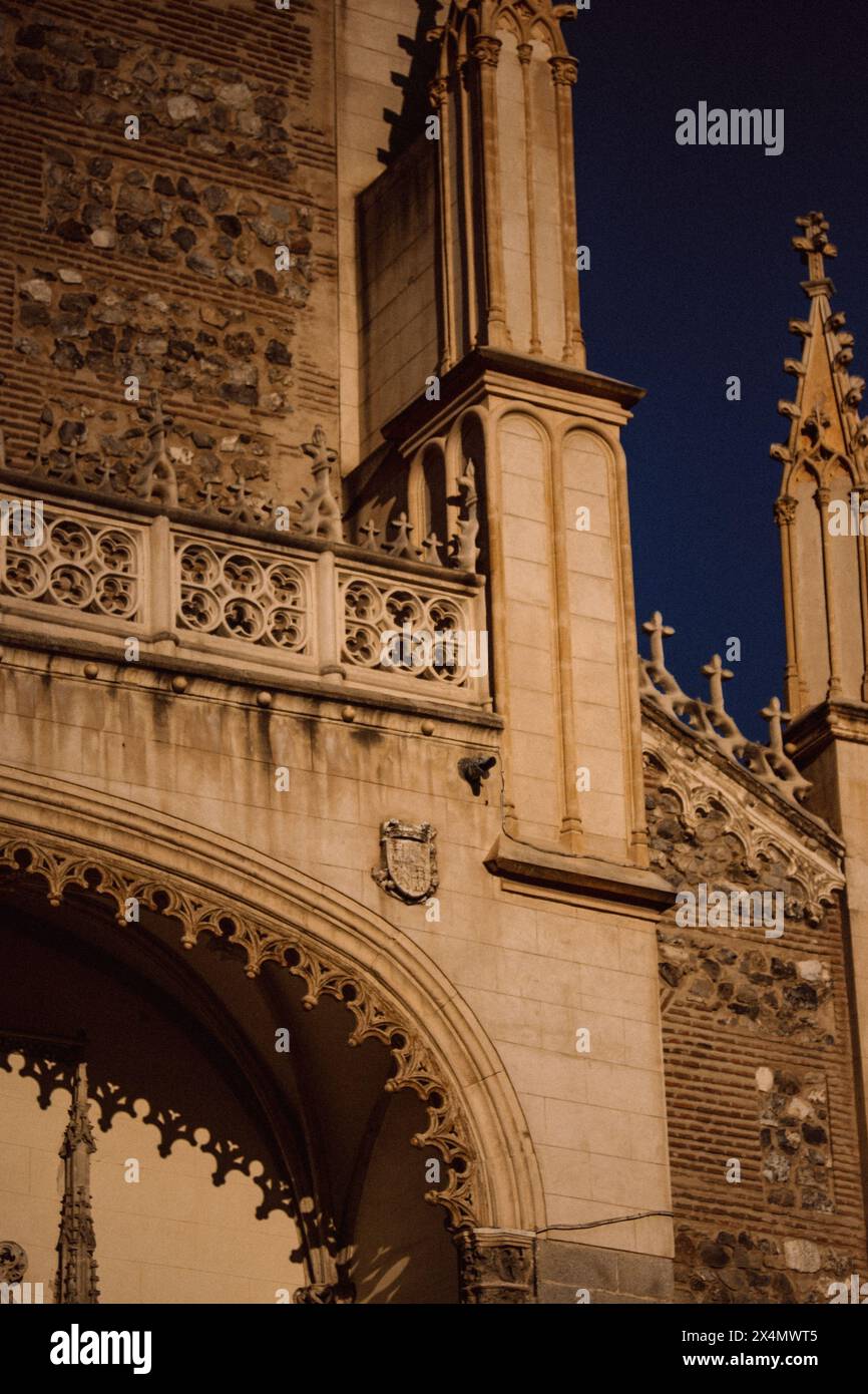 Madrid, Spain. May 1, 2024 The stone facade of San Jeronimo Roman ...