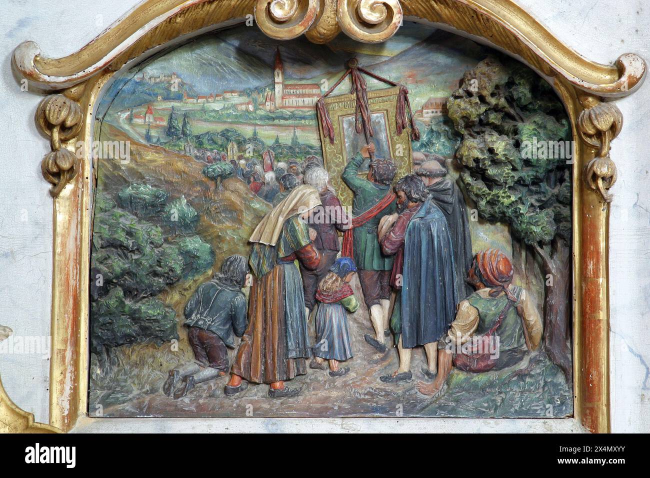 Pilgrims to Lourdes, Our Lady of Lourdes Altar in the parish church of ...