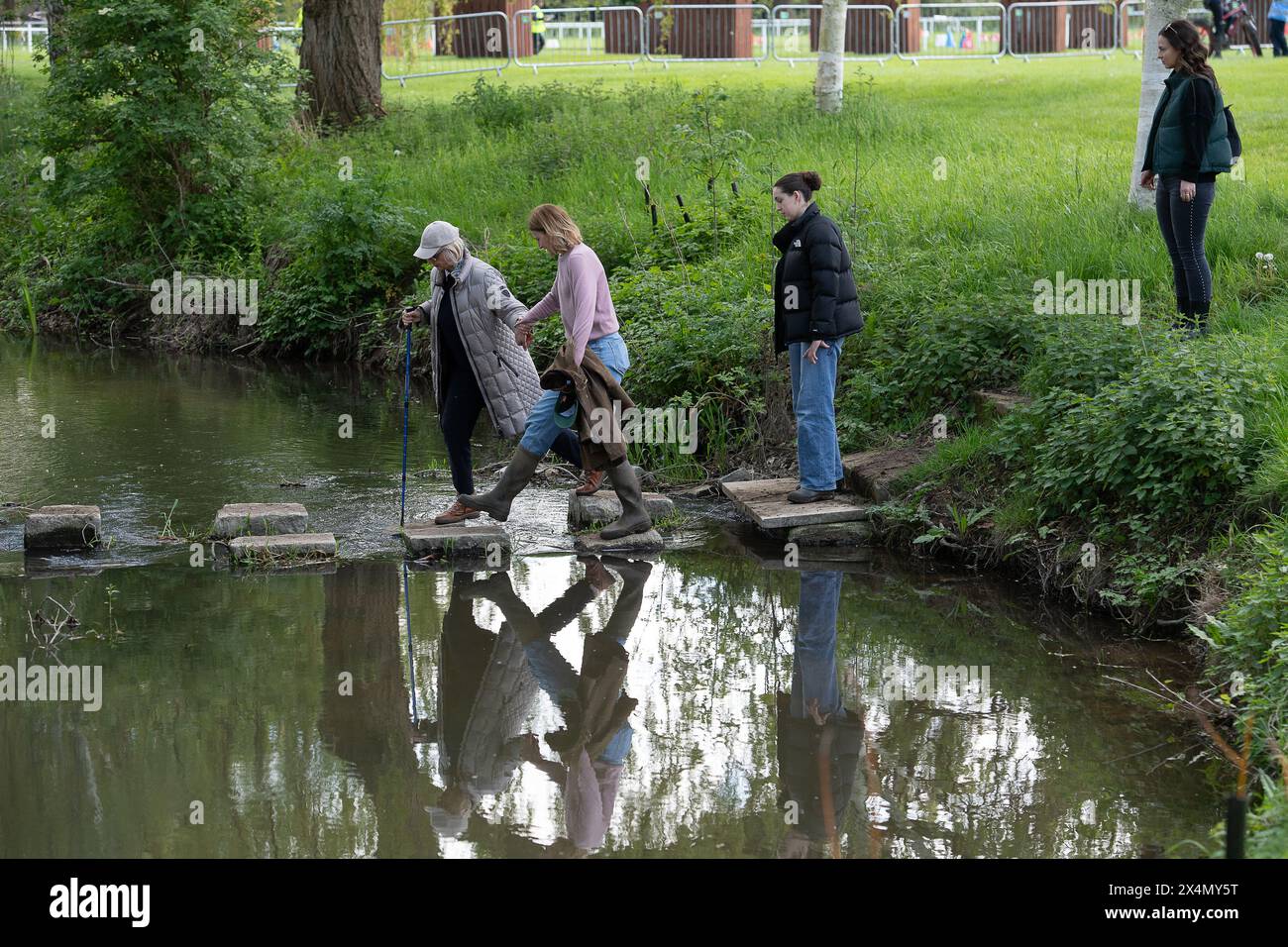 Windsor, Berkshire, UK. 4th May, 2024. Guests enjoying Royal Windsor Horse Show. After a day of ...