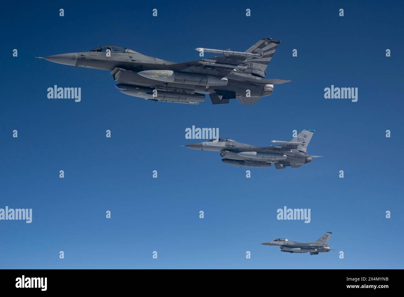 Three U.S. Air Force F-16 Fighting Falcons assigned to the 8th Fighter ...