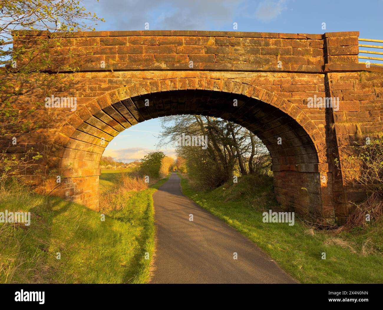 Cycle and walk path in countryside built on old railway line Stock ...