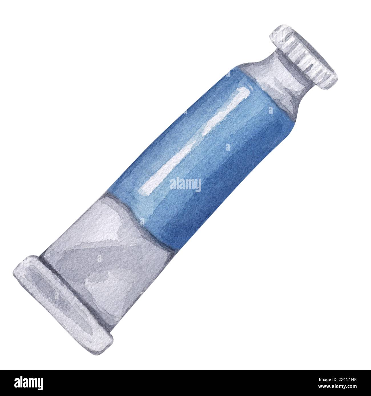 Paint tube blue watercolor oil acrylic tempera gouache. Packaging art ...